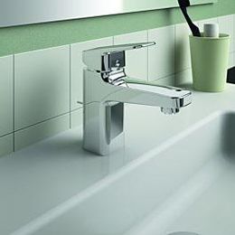 Ideal Standard CeraPlan Waschtischarmatur BD217AA Niederdruck, Ausladung 103mm, verchromt, mit Metall-Ablaufgarnitur
