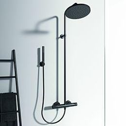 Ideal Standard Ceratherm T25 Duschsytem BC748XG Silk Black, mit Thermostat Aufputz