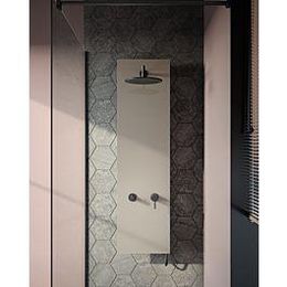Vitra Origin Duschsystem A45806 d= 250mm, mit Regendusche, Glas-Korpus schwarz/Amatur Kupfer