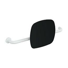 HEWI 801 Rückenstütze 801.51B9263L98 Wandabstand 150mm, Ausführung links, matt, Lehne tiefschwarz, signalweiß