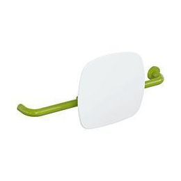 HEWI 801 Rückenstütze 801.51.9261R74 Wandabstand 150mm, Ausführung rechts, Lehne signalweiß, apfelgrün