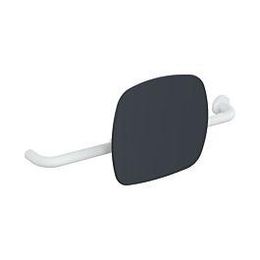 HEWI 801 Rückenstütze 801.51B9262R98 Wandabstand 150mm, Ausführung rechts, matt, Lehne anthrazitgrau, signalweiß