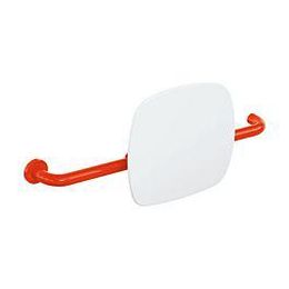 HEWI 801 Rückenstütze 801.51.9261L36 Wandabstand 150mm, Ausführung links, Lehne signalweiß, koralle