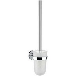 Emco Toilettenbürstengarnitur Polo 071500100 chrom Kristallglas satiniert, Griff chrom