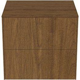 Ideal Standard Conca Waschtisch-Unterschrank T4321Y5 ohne Ausschnitt, 2 Auszüge, 60x50,5x55 cm, Walnuss dunkel Furnier