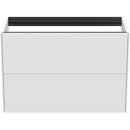 Ideal Standard Conca Waschtisch-Unterschrank T4352Y1 ohne Waschtisch-Platte, 2 Auszüge, 80x37x54 cm, Weiß matt lackiert