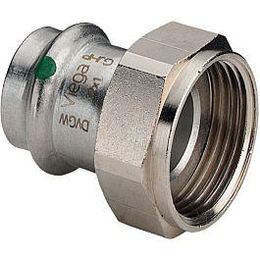 Viega Sanpress Inox Verschraubung 437572 15mmxG 1/2, Stahl nichtrostend, flachdichtend, SC-Contur