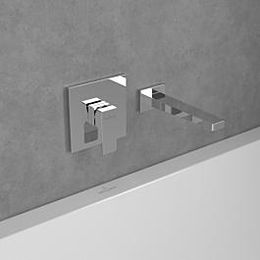 Villeroy & Boch Villeroy und Boch Architectura Square Fertigmontageset TVS12500200061 Unterputz-Armatur, Wandmontage, chrom