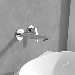 Villeroy & Boch Villeroy und Boch Antao Zweiloch-Waschtischarmatur TVW11100200061 fester Auslauf, ohne Ablaufgarnitur, chrom