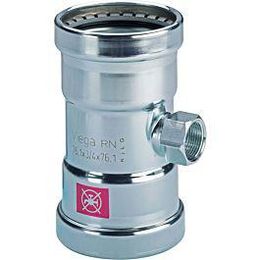 Viega Prestabo T-Stück 598099 108 mm x Rp 3/4 x 108 mm, Stahl unlegiert, SC-Contur, Mehrkant