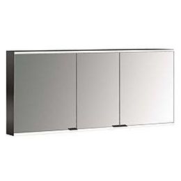 Emco prime Aufputz-Lichtspiegelschrank 949713549 1400x700mm, 3-türig, schwarz/spiegel
