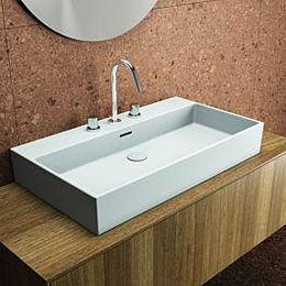 Ideal Standard Extra Waschtisch T390001 mit 3 Hahnlöcher, mit Überlauf, geschliffen, 800 x 450 x 150 mm, weiß