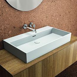 Ideal Standard Extra Waschtisch T3901MA ohne Hahnloch, mit Überlauf, geschliffen, 800 x 450 x 150 mm, weiß Ideal Plus