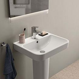 Ideal Standard i.life B Waschtisch T4608MA mit Hahnloch, mit Überlauf, 55 x 44 x 18 cm, weiß Ideal Plus