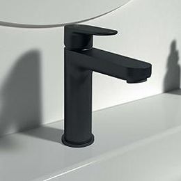 Ideal Standard Cerafine O Waschtischarmatur BD131XG Silk Black/Schwarz matt, Ausladung 125 mm, mit Push-Open