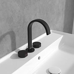 Villeroy & Boch Villeroy und Boch Dawn Dreiloch-Waschtischarmatur TVZ106005000K5 ohne Ablaufgarnitur, matt black