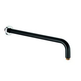 Kludi A-qa Brausearm 6651487-00 DN 15, mit Schubrosette d= 55mm, Ausladung 400 mm, mattschwarz/chrom