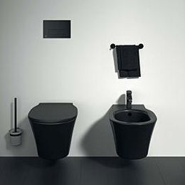 Ideal Standard Connect Air Wand-Bidet E0266V3 mit Hahnloch, 36 x 54 cm, schwarz matt