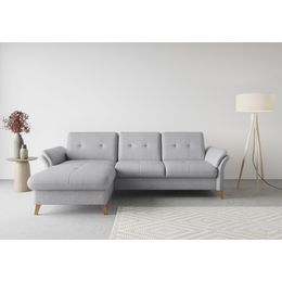 Sit & More Ecksofa SIT & MORE "G&ouml;teborg", silber, B:268cm H:90cm T:176cm, Sofas, Ecksofa, Sitztiefenverstellung und Federkern, wahlweise mit Bettfunktion