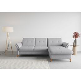 Sit & More Ecksofa SIT & MORE "G&ouml;teborg", silber, B:268cm H:90cm T:176cm, Sofas, Ecksofa, Sitztiefenverstellung und Federkern, wahlweise mit Bettfunktion