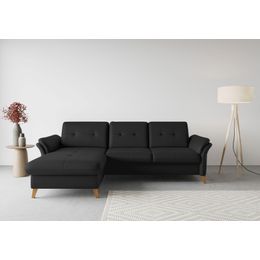 Sit & More Ecksofa SIT & MORE "G&ouml;teborg", grau (anthrazit), B:268cm H:90cm T:176cm, Sofas, Ecksofa, Sitztiefenverstellung und Federkern, wahlweise mit Bettfunktion