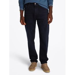 Straight-Jeans Tommy Hilfiger, Herren, Gr. 32, Länge 34, blau (night blau), Denim/Jeans, Obermaterial: 99% Baumwolle, 1% Elasthan, casual, straight fit knöchellang, Jeans, in blauer Waschung