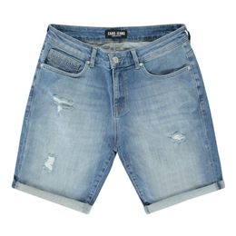 Jeansshorts Cars Jeans "VALCO Short", Herren, Gr. L, N-Gr, bunt (stone blau), Web, Obermaterial: 97% Baumwolle, 3% Elasthan, Abriebeffekte, modisch, regular fit, Jeans