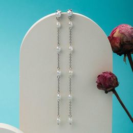 Holzkern Ohrringe Damen Silber und Perle