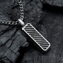 Holzkern Halsketten Herren Silber und Grauer Marmor