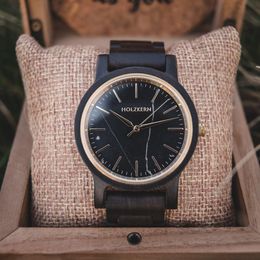 Holzkern Holzuhr Sommernacht (Ahorn/Marmor), Unisex, Naturholz