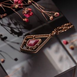 Holzkern Halsketten Damen Roségold und Rosenquarz