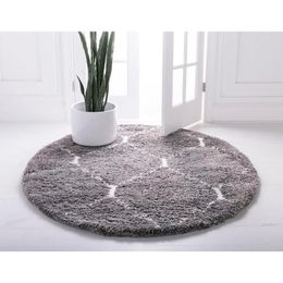 MyFlair MÖBEL & ACCESSOIRES Hochflor-Teppich »Temara Shag, LAGERRÄUMUNG!« rund 51 mm Höhe gewebt, Rauten Design, weich & kuschelig...