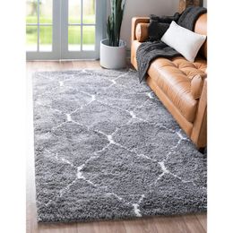 MyFlair MÖBEL & ACCESSOIRES Hochflor-Teppich »Temara Shag, LAGERRÄUMUNG!« rechteckig 51 mm Höhe gewebt, Rauten Design, weich & kuschelig...