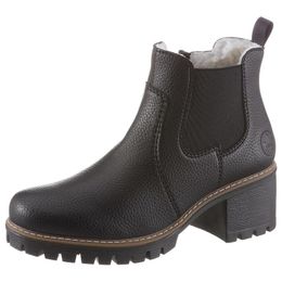 Rieker Chelseaboots, Stiefelette, Boots, Blockabsatz, mit Struktur am Obermaterial schwarz 39 39 In robuster Optik