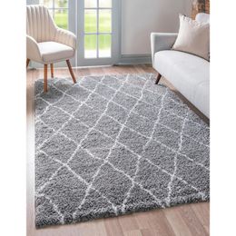 MyFlair MÖBEL & ACCESSOIRES Hochflor-Teppich »Temara Shag, LAGERRÄUMUNG!« rechteckig 51 mm Höhe gewebt, Rauten Design, weich & kuschelig...