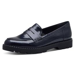 Tamaris Slipper, Loafer, Halbschuh, Schlupfschuh in schmaler Form navy glänzend 36 36 Modischer Slipper mit Zierriegel