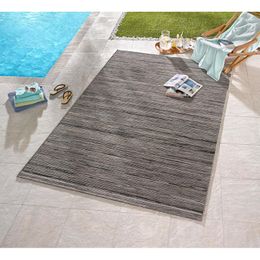 NORTHRUGS Teppich »Lotus« rechteckig 7 mm Höhe In-& Outdoor, Flachgewebe, Modern, Wetterfest, Garten, Wohnzimmer grau Obermaterial: 100%...