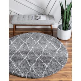 MyFlair MÖBEL & ACCESSOIRES Hochflor-Teppich »Temara Shag, LAGERRÄUMUNG!« rund 51 mm Höhe gewebt, Rauten Design, weich & kuschelig...
