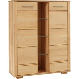 Highboard Home Affaire "Miriam", beige (kernbuche), B:100cm H:125cm T:35cm, Sideboards, Höhe ca. 125 cm