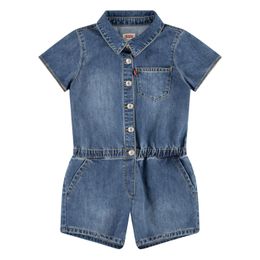 Jumpsuit LEVI'S KIDS, Baby, Gr. 8 (128), N-Gr, keep the change, Denim/Jeans, Obermaterial: 100% Baumwolle, casual, Kurzarm, Overalls, mit Knopfleiste