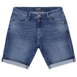 Jeansshorts Cars Jeans "HUNTER SHORT", Herren, Gr. L, N-Gr, blau (stone used), Web, Obermaterial: 99% Baumwolle, 1% Elasthan, unifarben, modisch, regular fit, Jeans