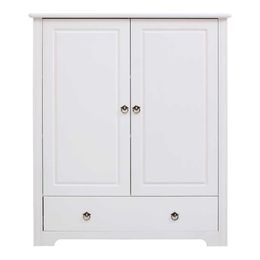 Pharao24.de Highboard in Weiß Kiefer massiv Landhaus Design