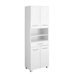 Pharao24.de Badschrank in Hochglanz Weiß 4-türig