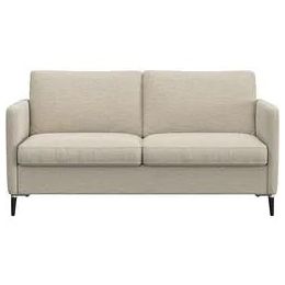 2-Sitzer FLEXLUX "Fiore, super Sitzkomfort durch Kaltschaum im Sitz", weiß (sanftes weiß), B:149cm H:85cm T:92cm, 100% Polyester, Sofas, schmale Armlehnen, Füße Alu+schwarz