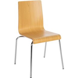 CLP Stuhl stapelbar Gahanna, Stapelstuhl aus Formholz mit HPL-Laminat, Stahlgestell verchromt belastbar bis 150 kg, Esszimmer und B&uuml;ro