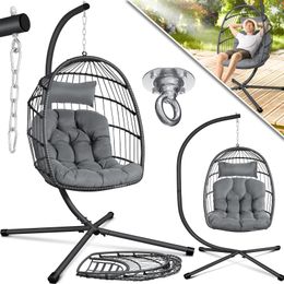 Kesser&reg; H&auml;ngesessel Jungle mit Gestell Stahl H&auml;ngekorb Sessel Inkl. Gro&szlig;en Kissen + Decken Halterung - H&auml;ngeschaukel H&auml;ngesitz Indoor - Outdoor Schaukel H&auml;ngestuhl f&uuml;r Kinder und Erwachsene