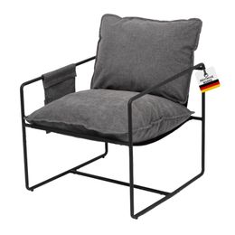 ALBATROS Designer Vintage Sessel Breston, hochwertiger Stoff Bezug in Grau, sehr bequem, Relaxsessel Loungesessel f&uuml;r Wohnzimmer, Schlafzimmer oder als Fernsehsessel