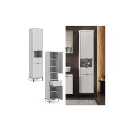 VICCO Hochschrank Eliza Wei&szlig; 40 x 190 cm mit 2 T&uuml;ren und Schublade