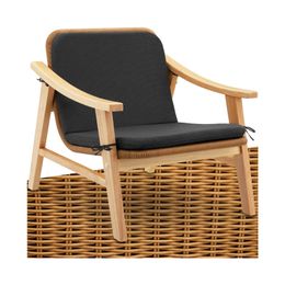 TecTake&reg; Rattan Stuhl, mit lackiertem Holzgestell, h&ouml;henverstellbare F&uuml;&szlig;e, 69 x 76 x 69,5 cm