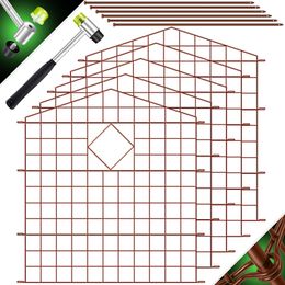 Kesser&reg; Teichzaun Gartenzaun Steckzaun Komplettset Metall Zaunelemente Inkl. Hammer + Befestigungsst&auml;ben, Zaun zum stecken f&uuml;r Garten, Oberbogen Rund Gitterzaun Set Freigehege f&uuml;r Hunde
